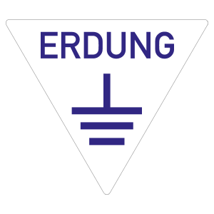 Hinweisetikette „Erdung“